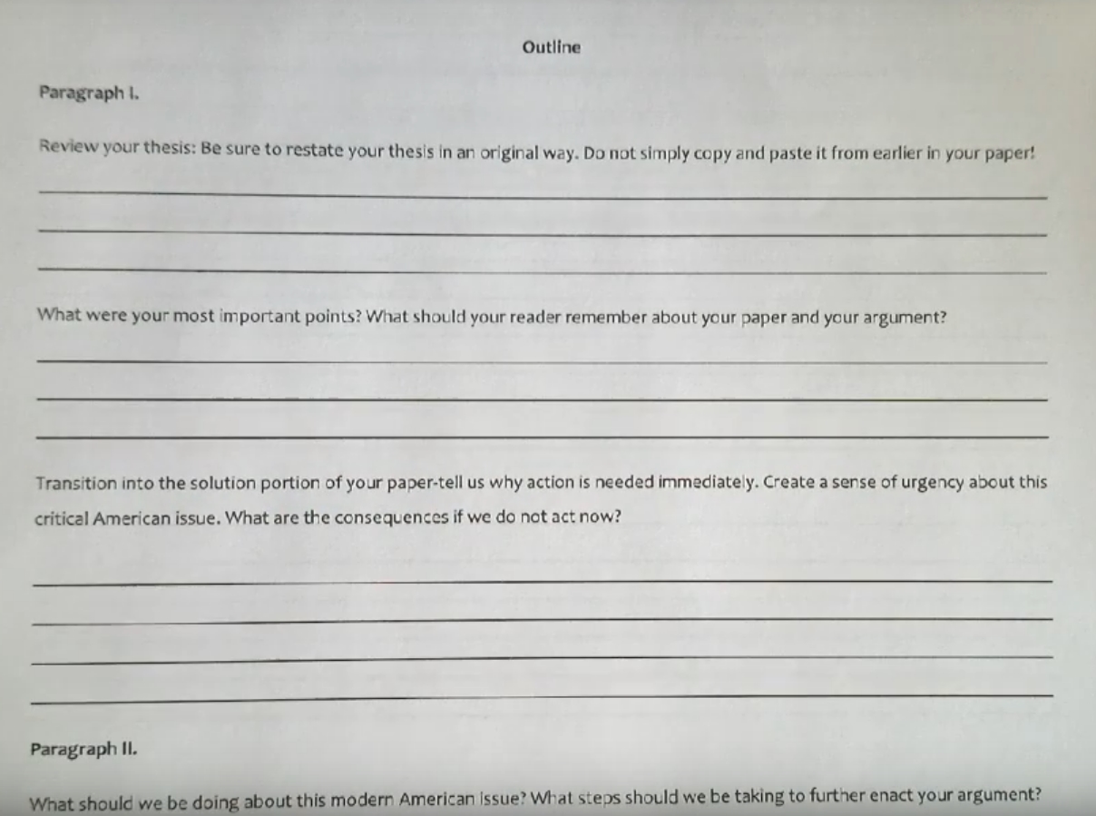 Conclusion Outline